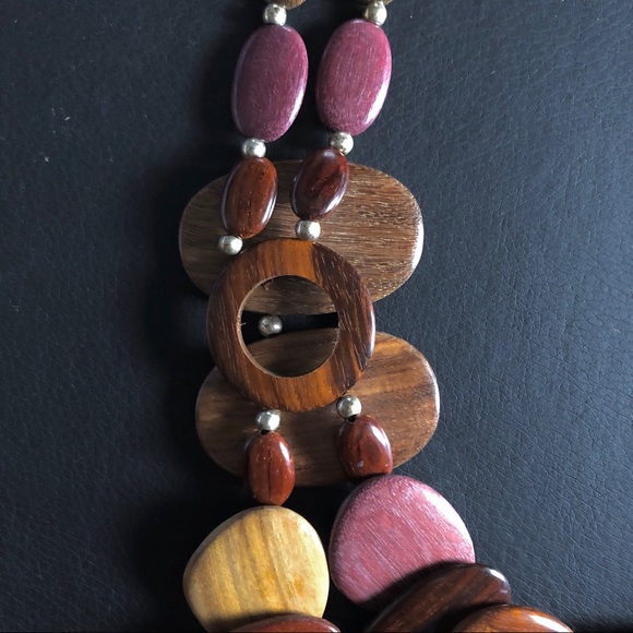 Jewelry | Multi Colored Wooden Disc Necklace | Poshmark
